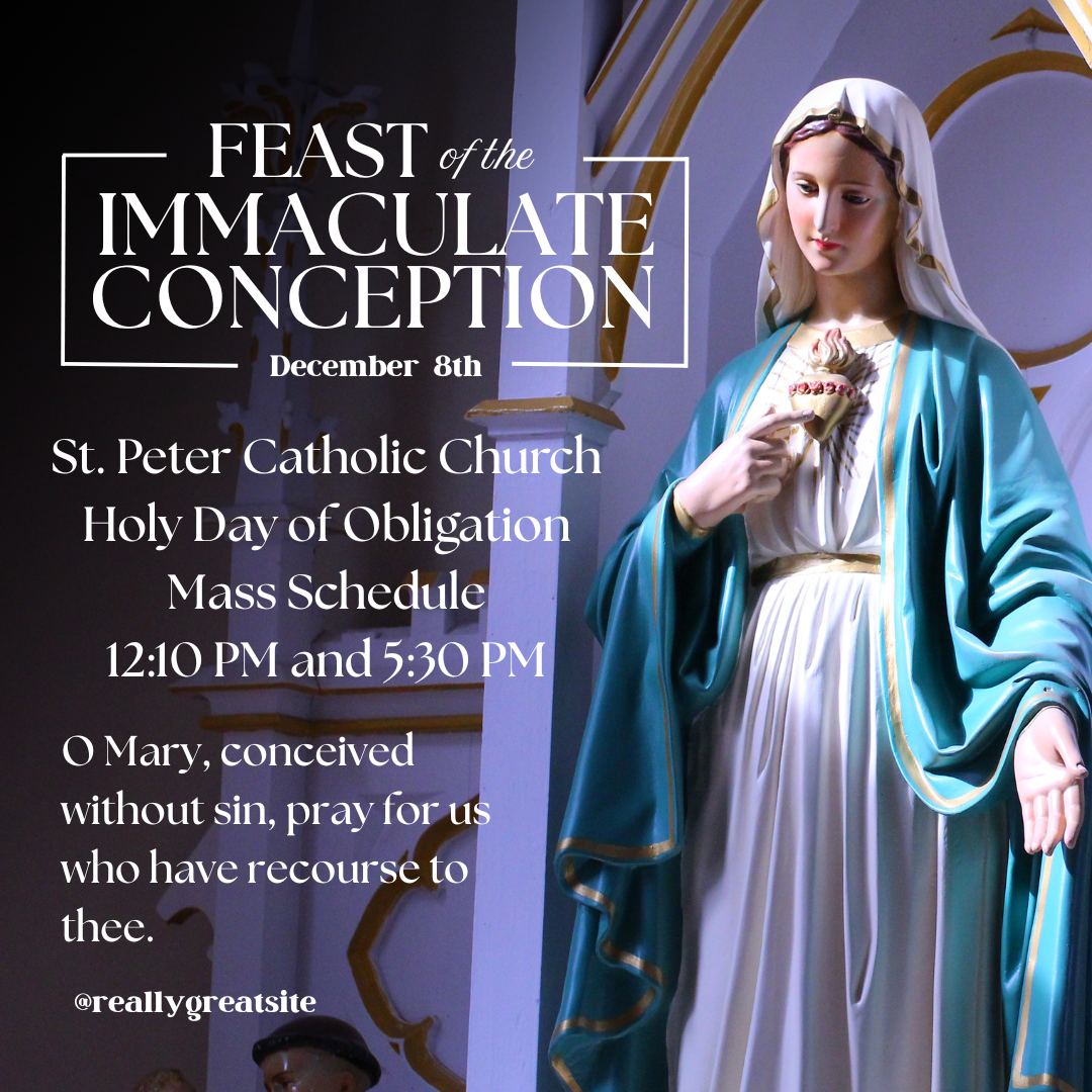St. Peter Catholic Parish | Holy Day of Obligation: Solemnity of the Immaculate Conception of ...